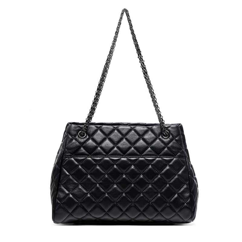 Women's Large Capacity Genuine Leather Quilted Flap Chain Bag | PRUSES